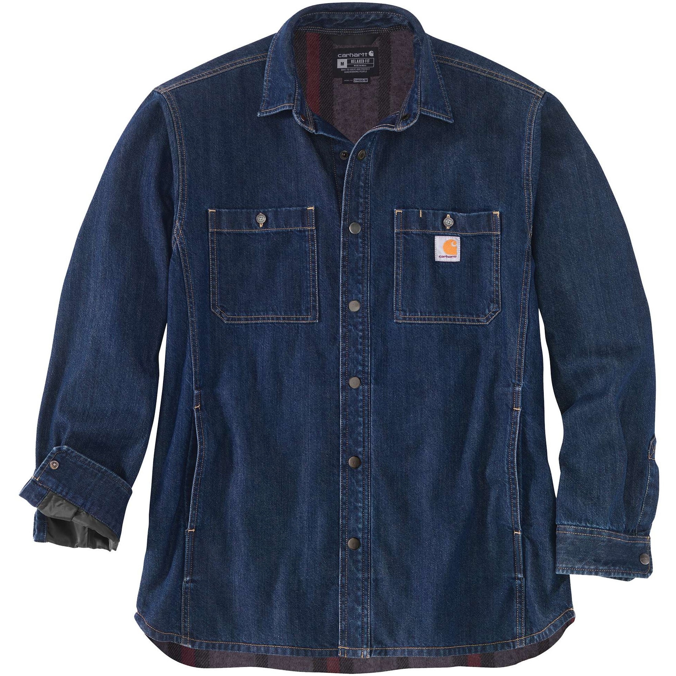 Denim Fleece Lined Snap Front Shirt 105605 | Köp Carhartt